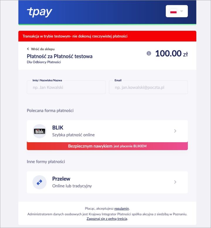 Integracja z Tpay | Centrum Pomocy | Landingi