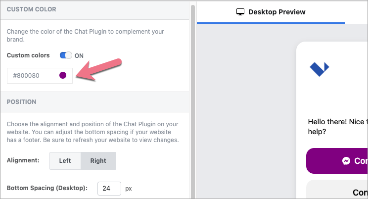 Facebook Messenger chat on your landing page - Landingi