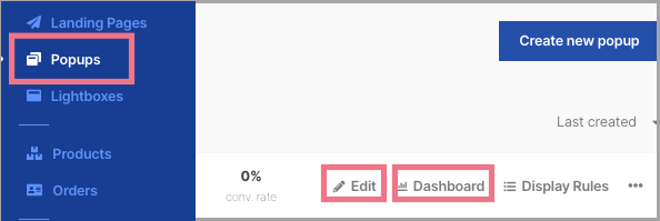 Editing popups - Landingi