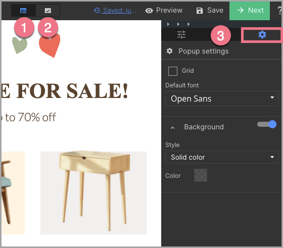 Editing popups - Landingi