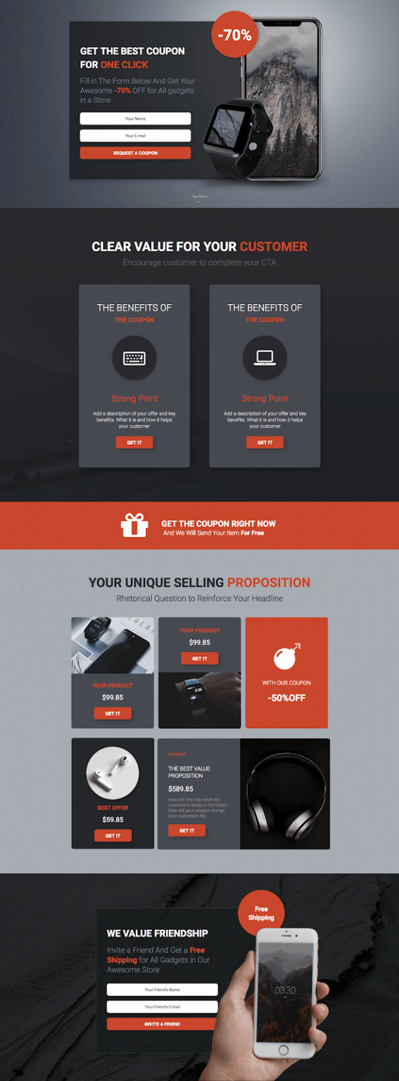 High-converting ecommerce landing page templates | Landingi