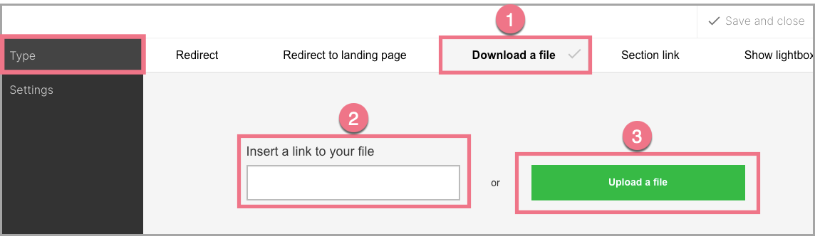 Sharing files with users - Landingi