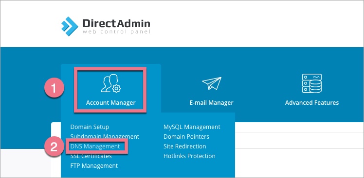 DirectAdmin domain configuration | Help Center | Landingi
